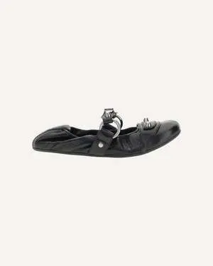 Balenciaga City Ballerinas With Silver Tone Buckle Studs