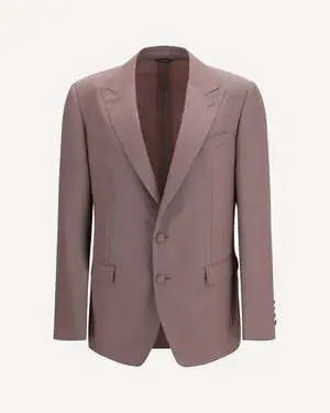 Dolce & Gabbana Single-breasted Peak Lapel Wool Poplin Jacket - Brown