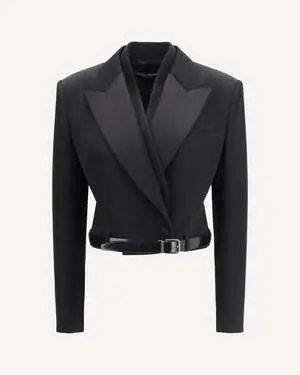 Dolce & Gabbana Sicilia Cropped Double-breasted Wool Gabardine Blazer
