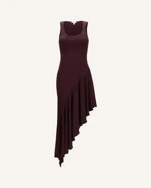 Alaïa Asymmetrical Fluid Jersey Dress