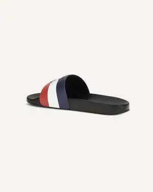 Moncler Basile Rubber Slippers With Tricolor Strap - Multicolour