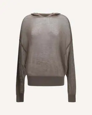 Rick Owens Semi-sheer Knit Hoodie - Grey