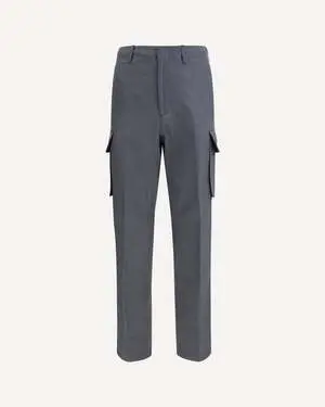 LARDINI Linen And Cotton Blend Cargo Pants