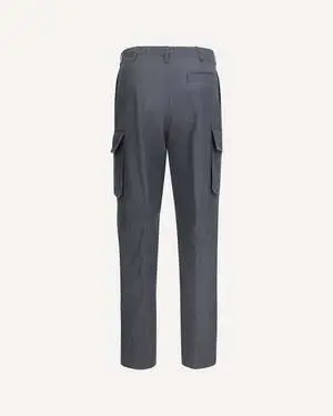 LARDINI Linen And Cotton Blend Cargo Pants