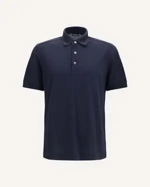 Zegna Cotton And Silk Polo - Blue