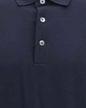Zegna Cotton And Silk Polo - Blue