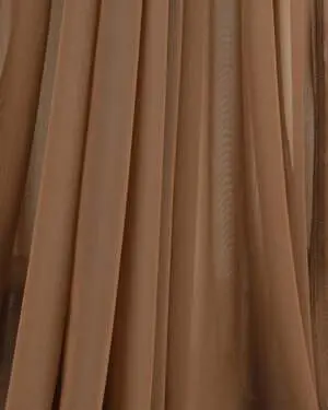Rick Owens Long Sleeve Stretch Tulle Gown - Brown