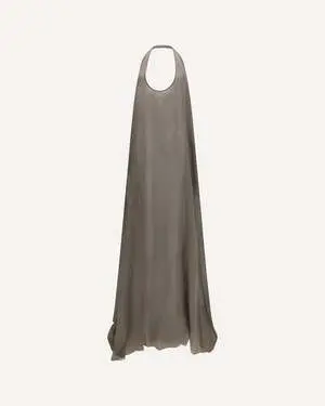 Rick Owens Halter Silk Georgette Gown - Grey