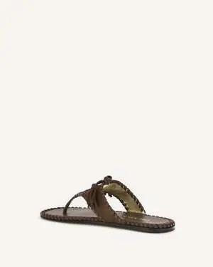 Prada Thong Sandals With Tassels