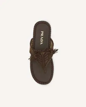 Prada Thong Sandals With Tassels