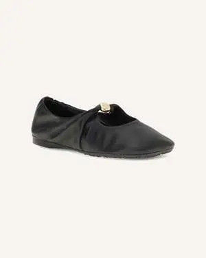 Loewe Pebble Ballerinas In Lambskin Napa Leather - Black