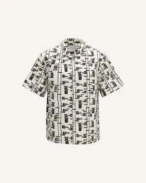 Prada Patterned Bowling Shirt - Beige