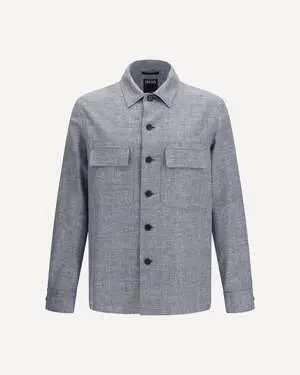 Zegna Crossover Shirt Jacket In Linen, Wool, And Silk - Grey