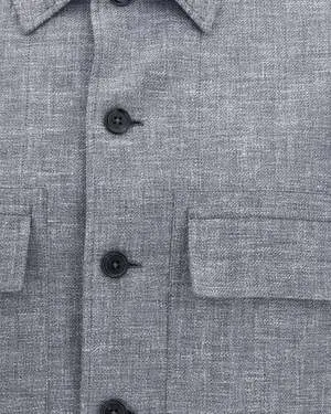 Zegna Crossover Shirt Jacket In Linen, Wool, And Silk - Grey