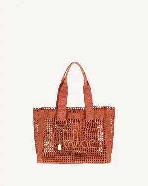 Chloé East-west Summer Banana Raffia Tote Bag - Red