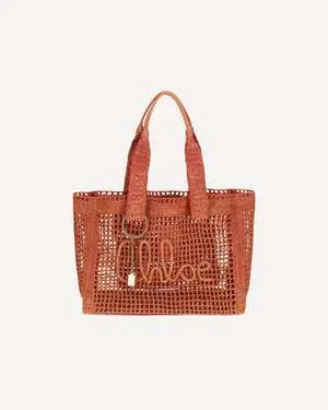 Chloé East-west Summer Banana Raffia Tote Bag - Red