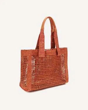 Chloé East-west Summer Banana Raffia Tote Bag - Red