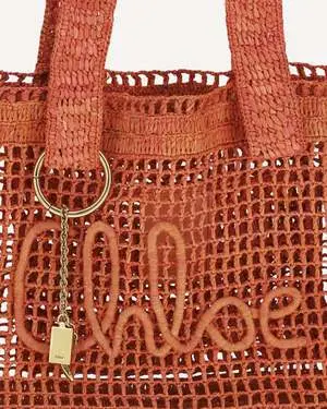 Chloé East-west Summer Banana Raffia Tote Bag - Red