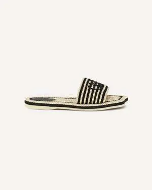 Chloé Raffia Sandals With Embroidered Signature