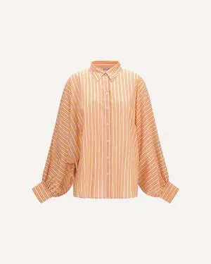 SOSUE Antonia Voile Striped Shirt - Orange