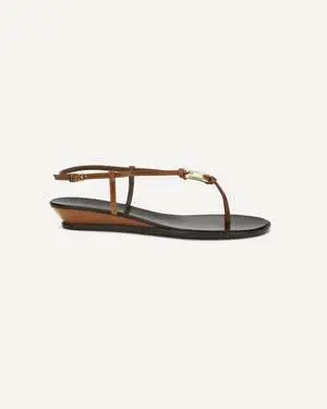 GIUSEPPE ZANOTTI Amhelia Leather Wedge Sandals With Embellished Detail - Brown
