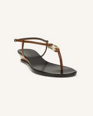 GIUSEPPE ZANOTTI Amhelia Leather Wedge Sandals With Embellished Detail - Brown