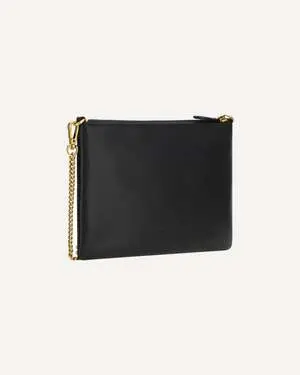 Pinko Leather Shoulder Bag With Gold-plated Logo - Black