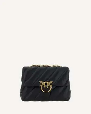 Pinko Love Puff Quilted Leather Shoulder Bag - Black