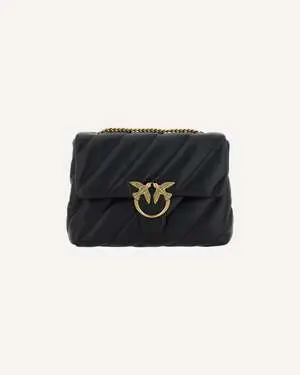 Pinko Love Puff Quilted Leather Shoulder Bag - Black