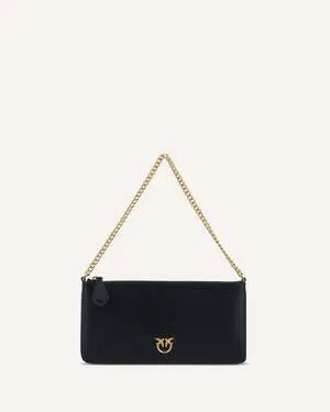 Pinko Leather Shoulder Bag With Chain Strap