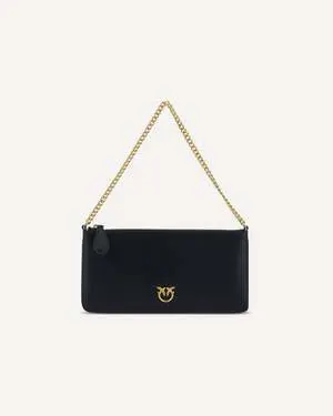 Pinko Leather Shoulder Bag With Chain Strap