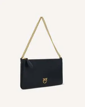 Pinko Leather Shoulder Bag With Chain Strap