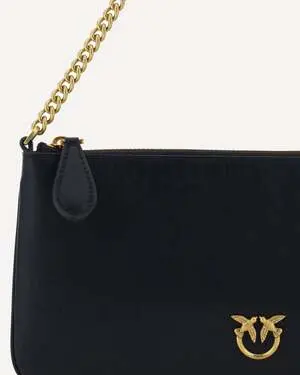 Pinko Leather Shoulder Bag With Chain Strap