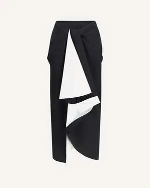 Givenchy Draped Midi Skirt In Double-faced Wool And Mohair