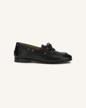 Bally Plume Leather Loafers - Black