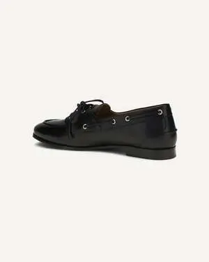 Bally Plume Leather Loafers - Black