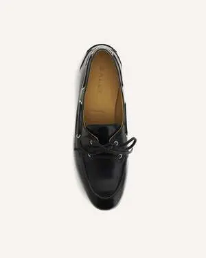 Bally Plume Leather Loafers - Black