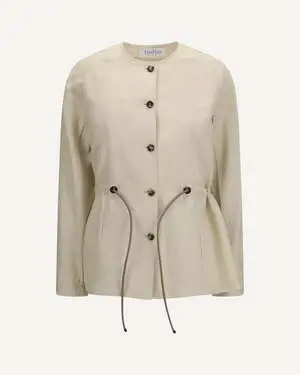 Max Mara Linen And Silk Blend Jacket - Beige