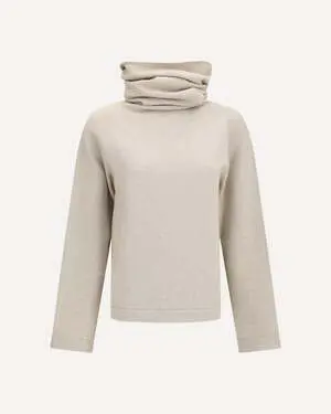 Alaïa High-neck Jumper - Beige