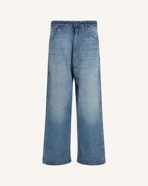 MARGIELA Maison Patchwork Detail Wide Leg Jeans
