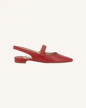 Manolo Blahnik Campariflatsli Leather Ballerinas