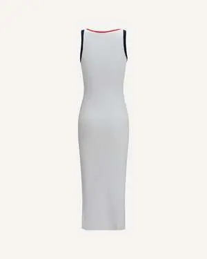 Fiorucci Ribbed Cotton Midi Dress With Contrast Trim And Angel Appliqu
