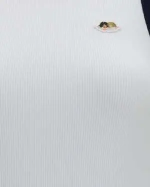 Fiorucci Ribbed Cotton Midi Dress With Contrast Trim And Angel Appliqu