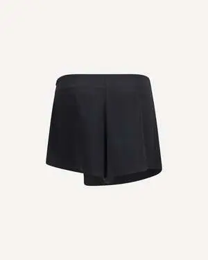 Gcds Satin Mini Skirt-shorts With Logo Trim