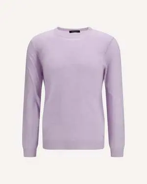 ARAGONA CASHMERE Crewneck Sweater In Cashmere And Linen