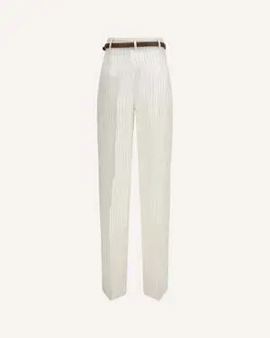 Max Mara Striped Linen Wide-leg Trousers
