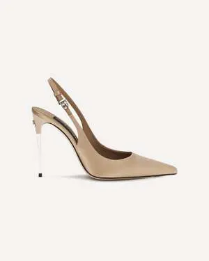 Dolce & Gabbana Satin Slingback Pumps With Metal Heel