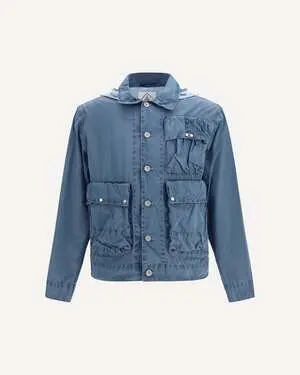 C.P. COMPANY 50 Fili Indigo Bleached Goggle Jacket - Blue