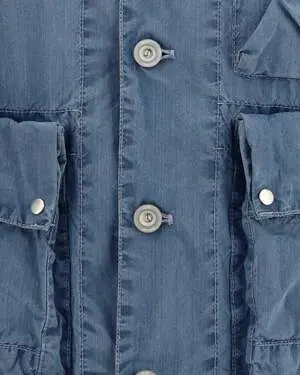 C.P. COMPANY 50 Fili Indigo Bleached Goggle Jacket - Blue