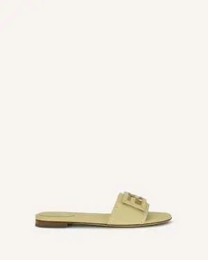 Fendi Baguette Sandals In Hammered Calfskin